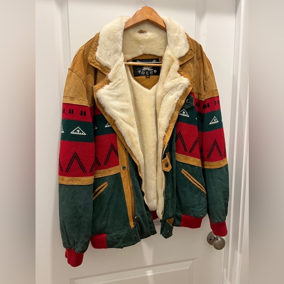Adler | Jackets & Coats | Vintage Adler Leather Southwestern Aztec ...